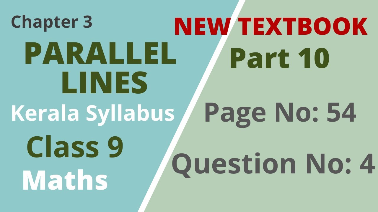 Class 9 | Maths |Chapter 3 | Parallel Lines | Page No: 54 ;Question No ...