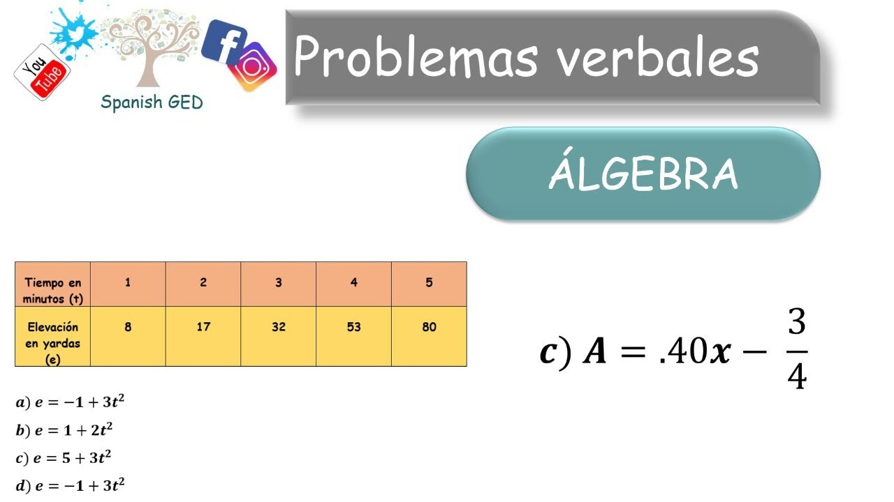 Problemas verbales - ÁLGEBRA - YouTube