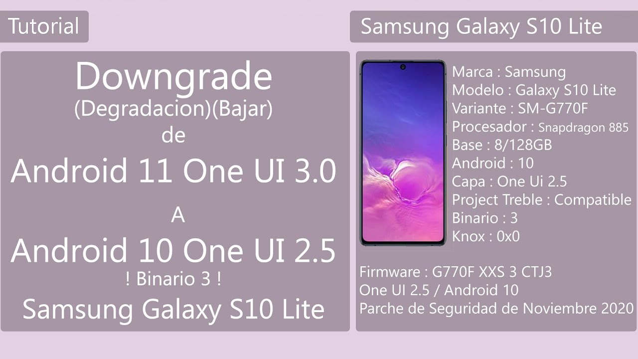 Downgrade de Android 11 One UI 3.0 A Android 10 One UI 2.5 - Samsung ...