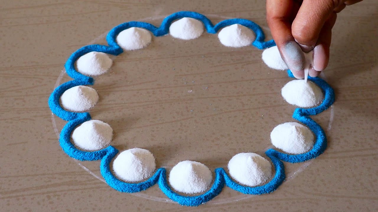 Beginners Easy Rangoli Design | Easy And Cute Kolam Design | Easy Muggu ...