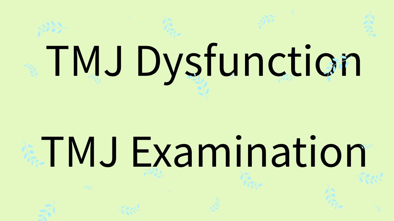 TMJ Examination - YouTube