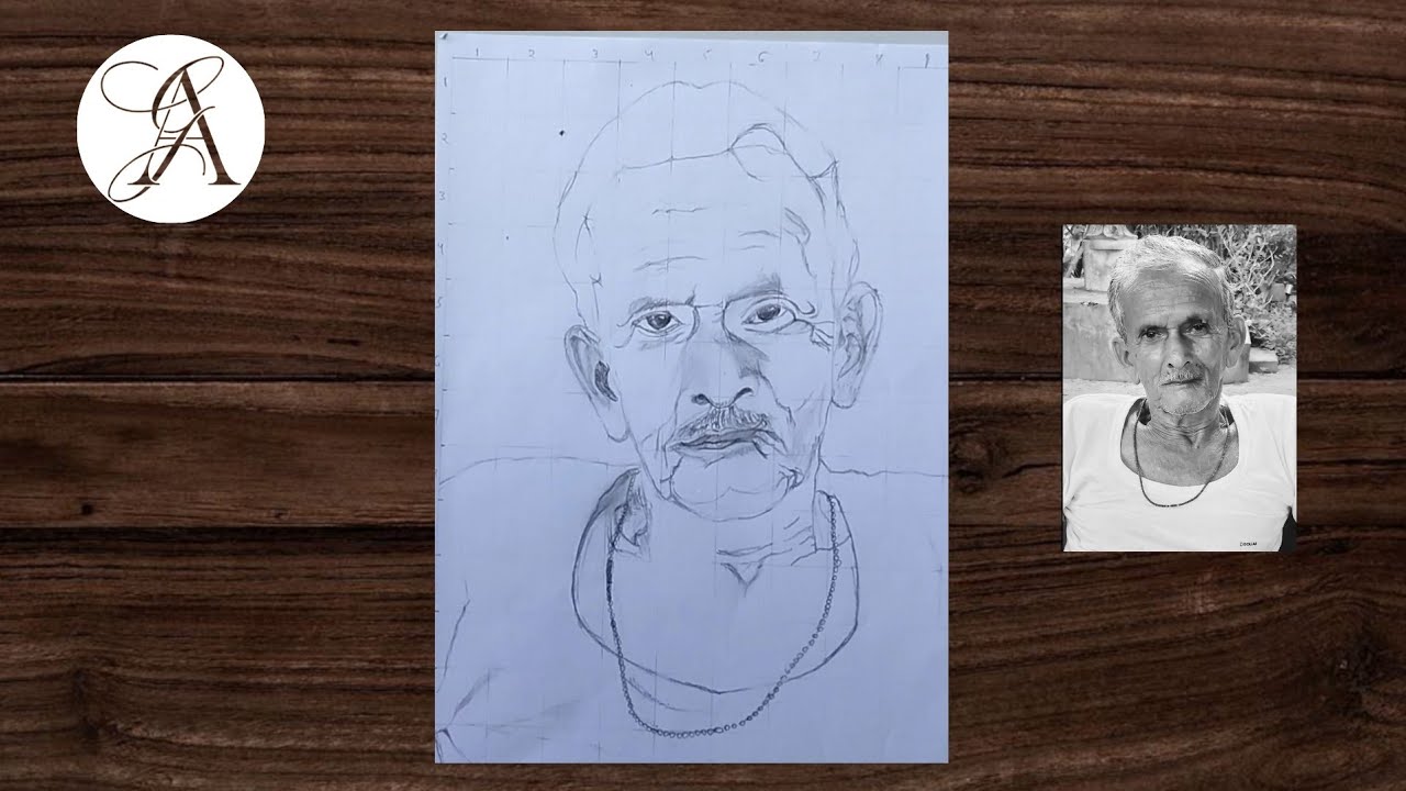 How to draw outline using grid method - YouTube