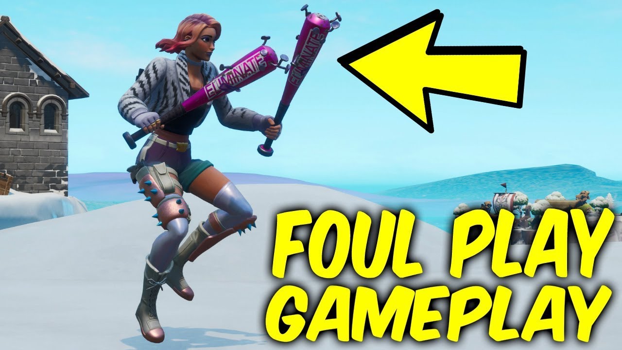 Fortnite foul play gameplay.Double Baseball bat pickaxe - YouTube