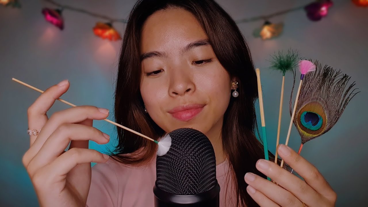 ASMR Delicate Ear Attention with Ear Cleaning Feathers 🪶 Gentle Mic ...