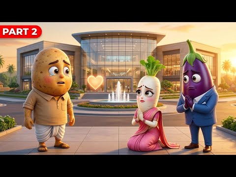 🥔 क्या आलू बदल पाएगा अपनी किस्मत? 😭 | Emotional Vegetable Cartoon Story | Part 2