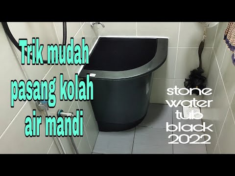 cara pasang kolah mandi sudut warna hitam