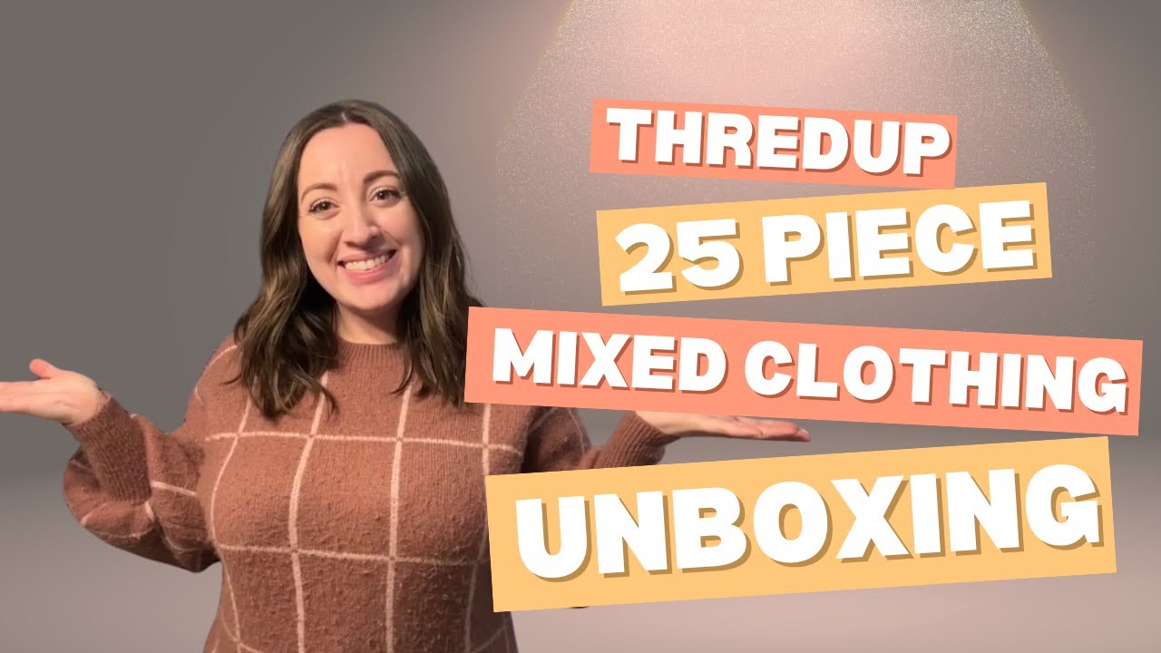 Thredup 25 Piece Mixed Clothing Unboxing - YouTube