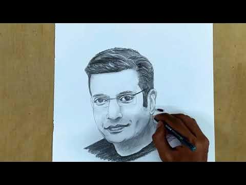Pencil sketch of Sandeep Maheshwari | How to draw Sandeep Maheshwari portrait - YouTube