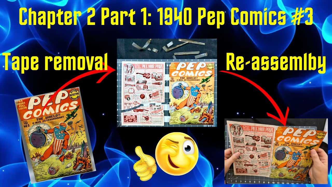 Restoration Masterclass: Reviving a 1940 Pep Comics #3 | Tape Removal ...