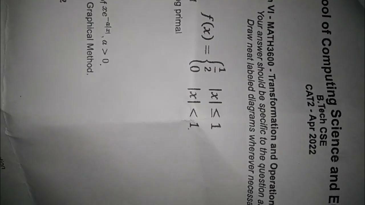 Galgotias univesrity Maths question paper Btech -cse 3 year ,sem 6 (Cat ...