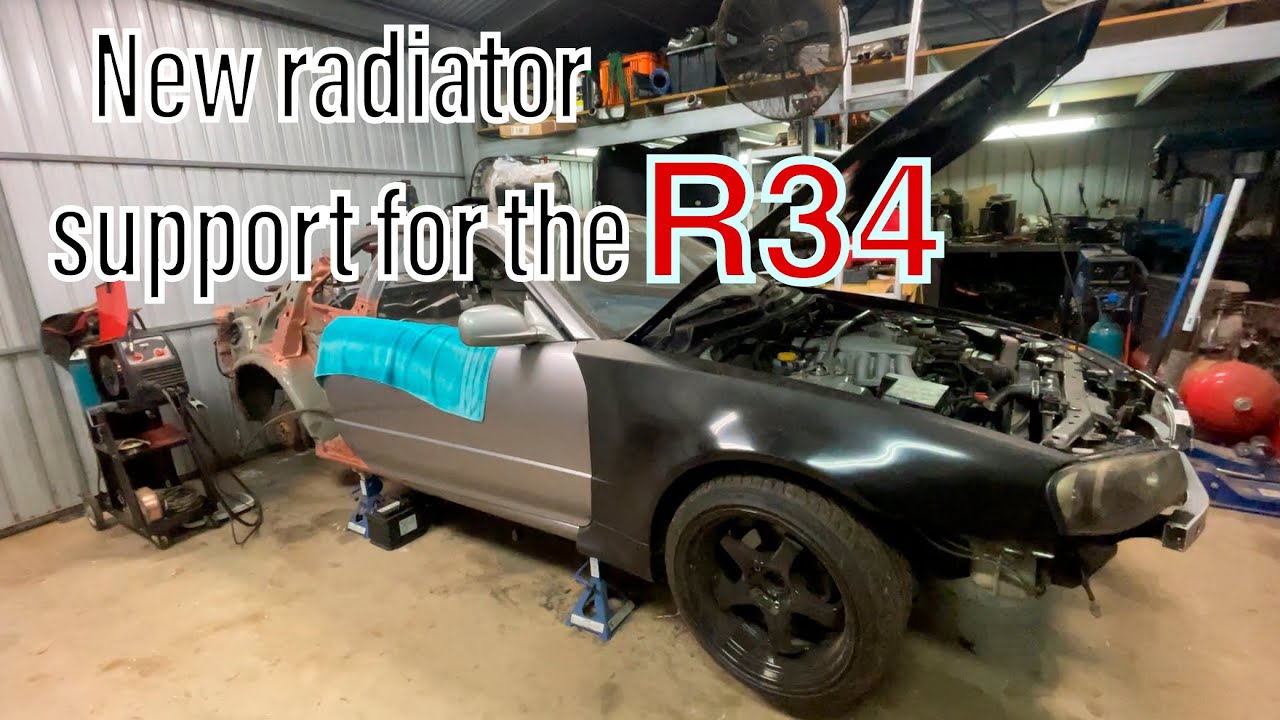 R34 radiator/core support replacement - R34 GTT to GTR conversion [Ep9 ...