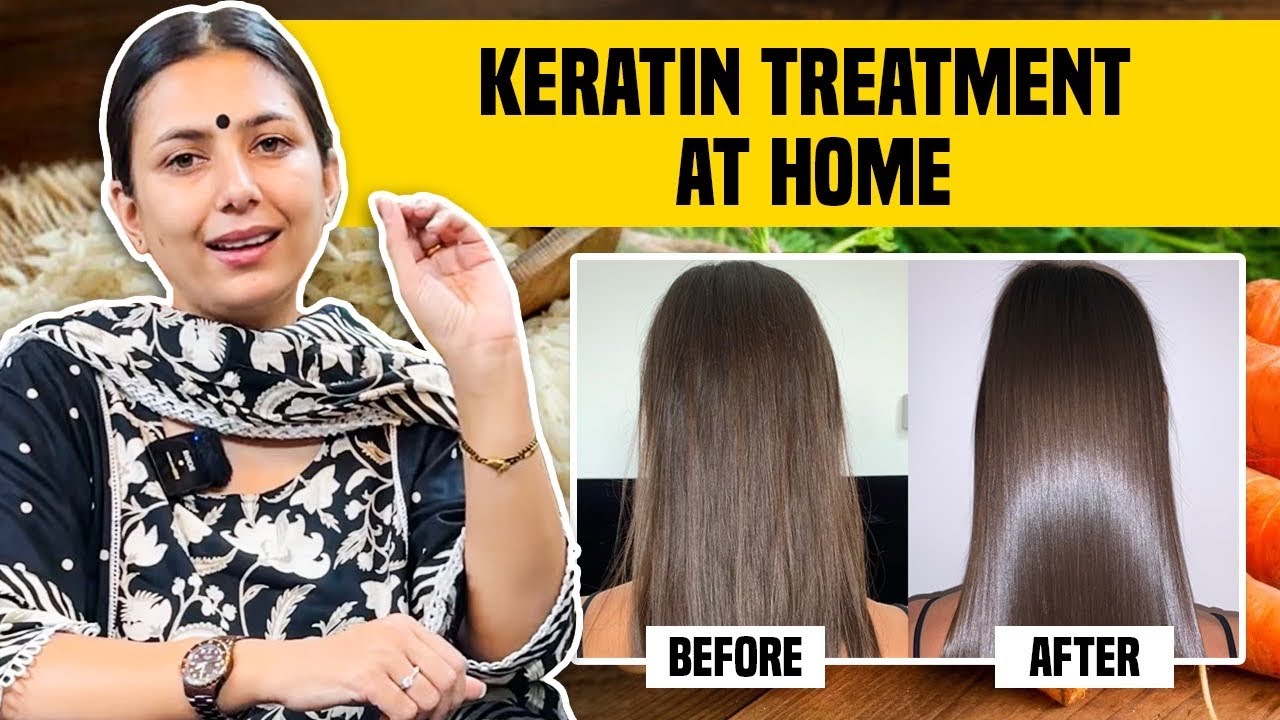 Keratin Hair Treatment At Home in Just Rs.100 | DIY Hair Care | Upasana ki Duniya - YouTube