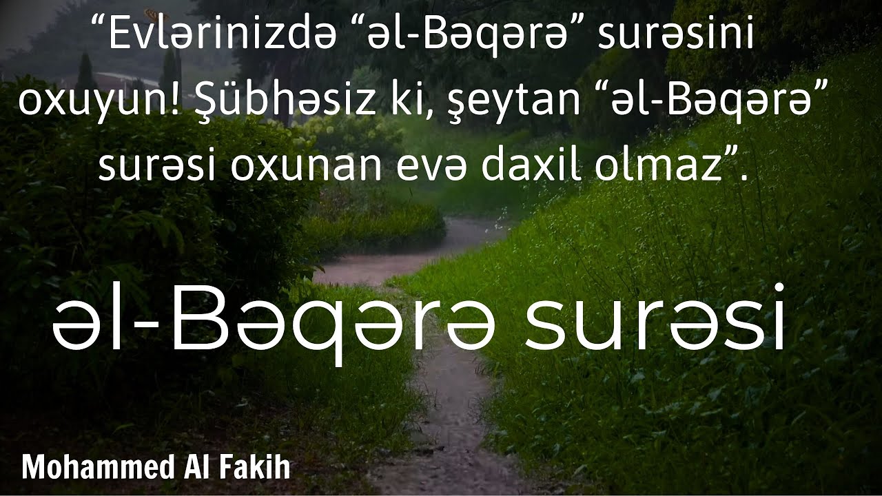 şeytan Bəqərə surəsi oxunan evə daxil olmaz / Bərəqə surəsi - Mohammed ...