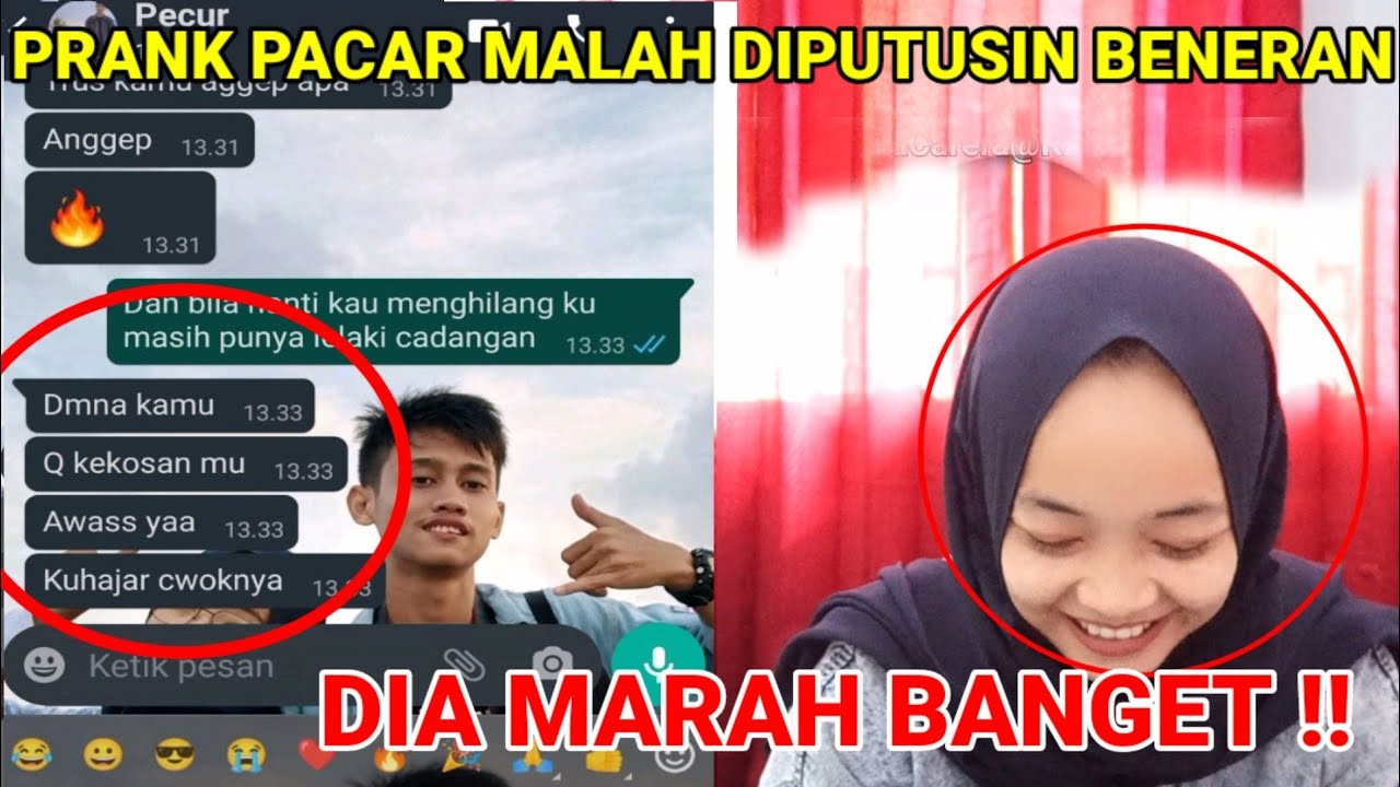 PRANK TEXT PACAR PAKE LAGU LELAKI CADANGAN, AUTO MARAH BANGAT !! - YouTube