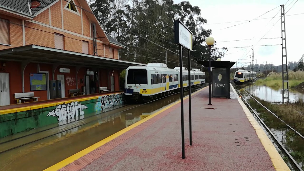 Cruce de unidades 3800 estacion de Mogro Renfe Feve Cantabria - YouTube