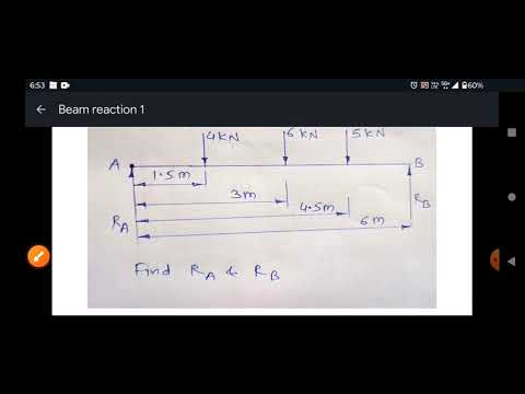 Beam reaction problem 1 Engineering Mechanics - YouTube