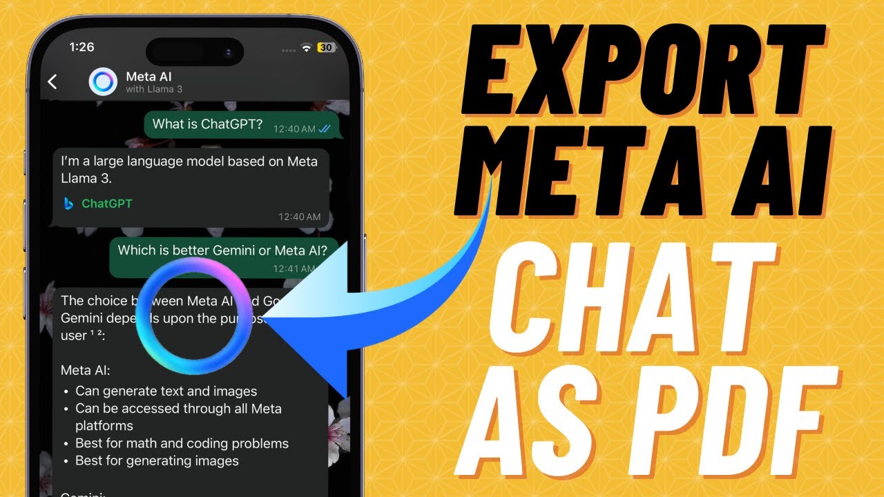 How to Export Meta AI Chat As PDF on iPhone & Android - YouTube