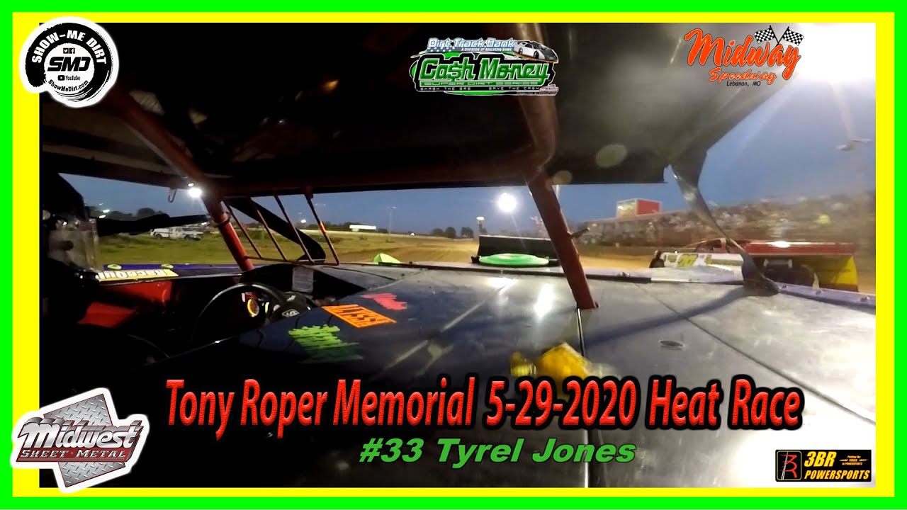 #33 Tyrel Jones Heat Race In-Car Camera Lebanon Midway Speedway 05/29 ...
