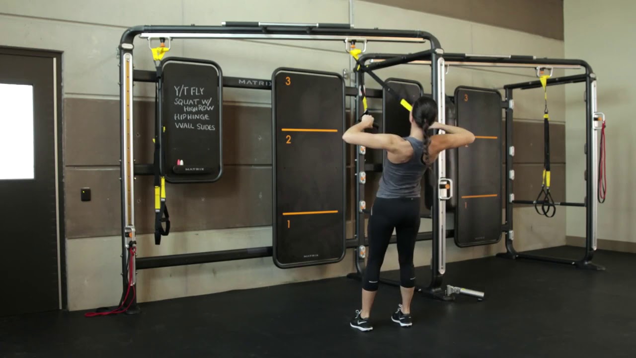 Matrix Fitness Connexus Squat with High Row - YouTube