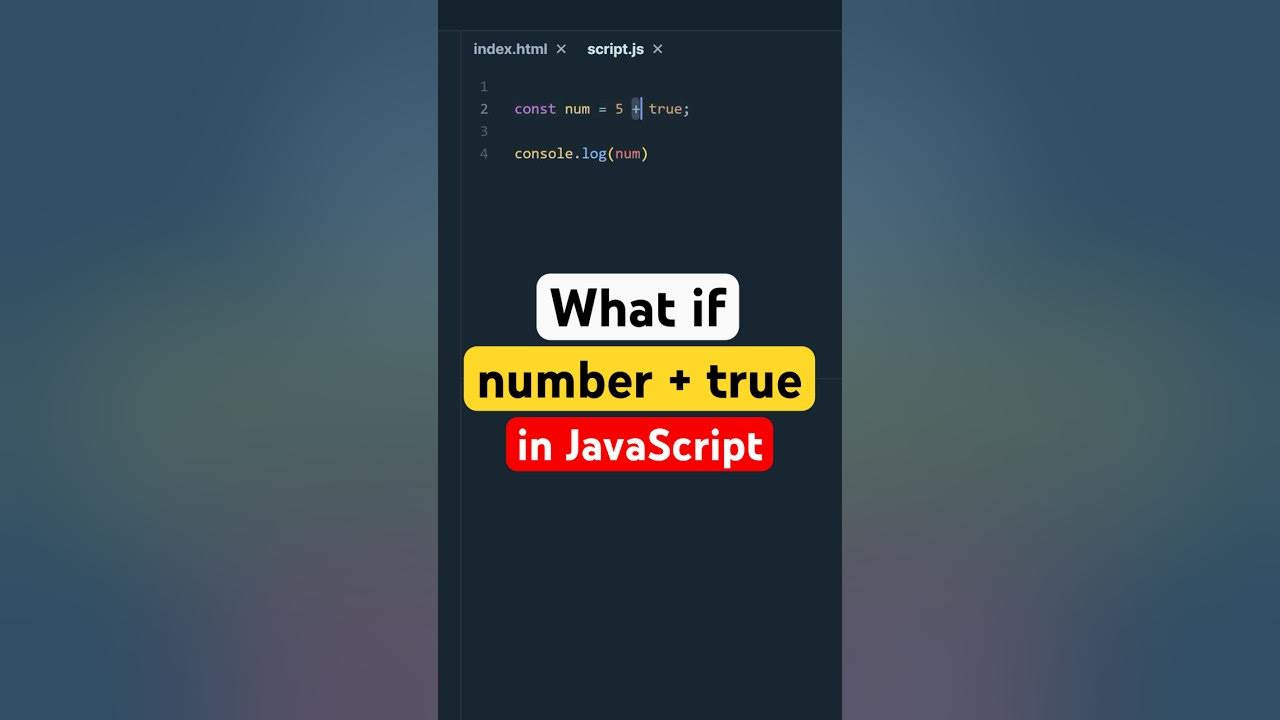 #35 JavaScript Interview Question | Tricky Question: num + true Explained | #shorts #javascript ...