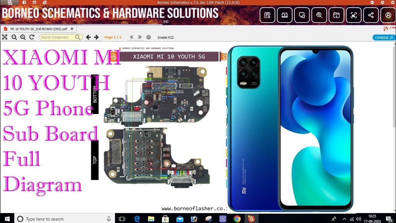 Xiaomi Mi 10 Youth 5G Phone Sub board Diagram All view step by step ...