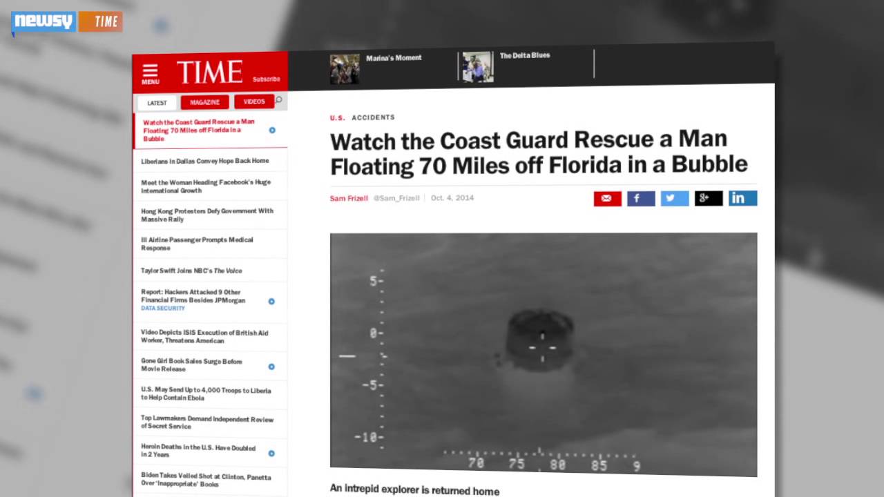 Man In Inflatable Bubble Tries Running To Bermuda - YouTube