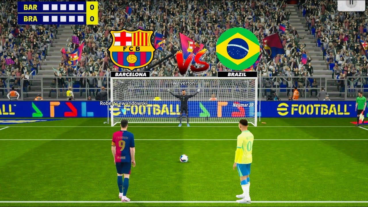 Penalty Shootout, FCB vs BRA | FC Barcelona vs Brazil Full Match ...