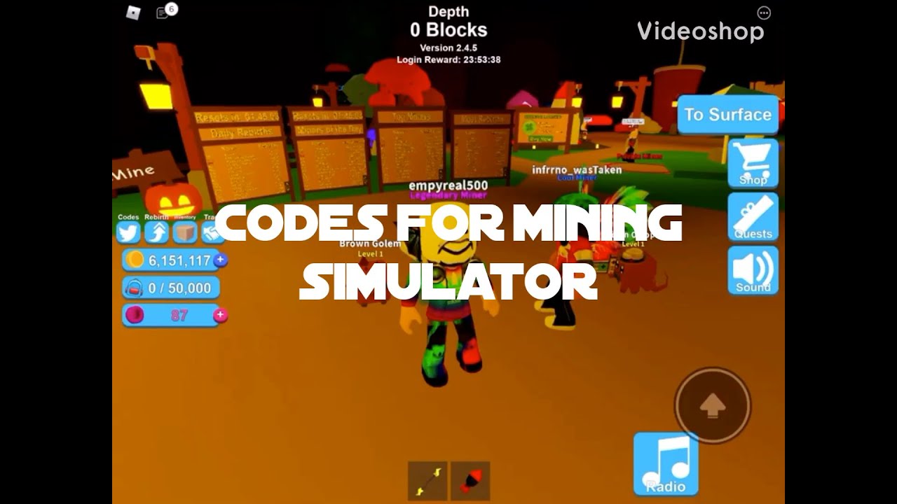 empyreal gives CODES for MINING SIMULATOR! - YouTube
