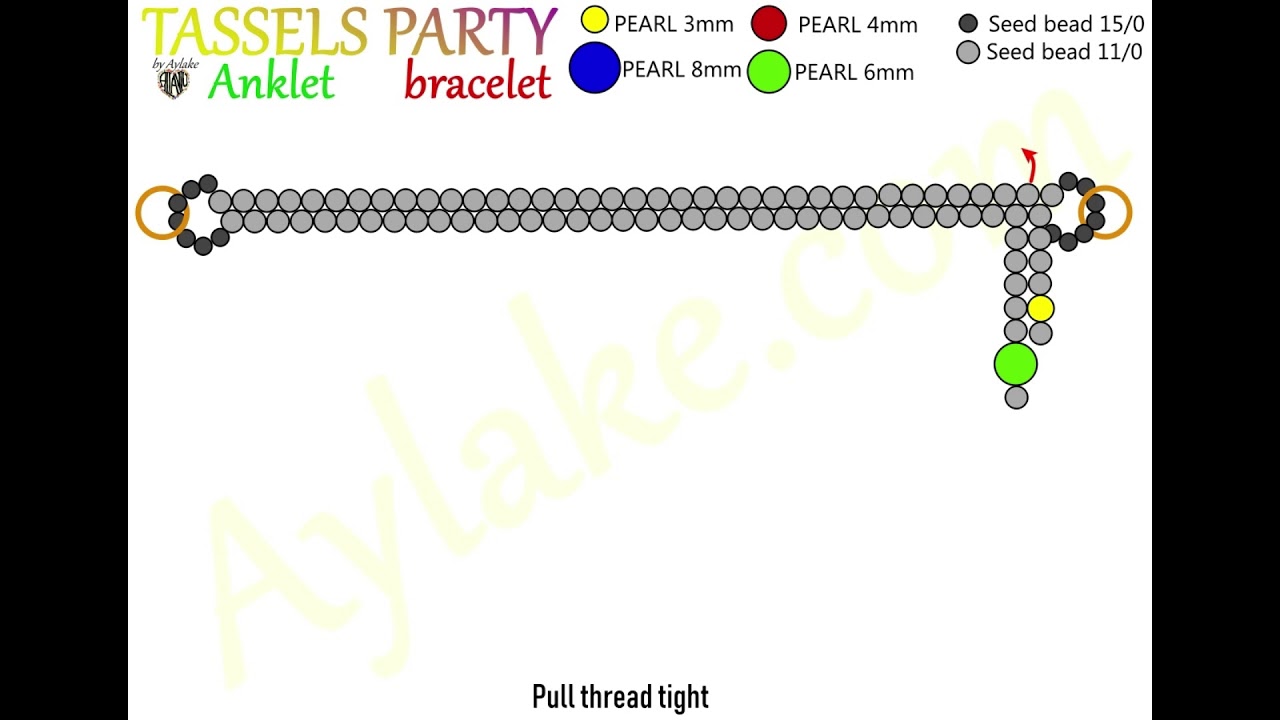 Beaded bracelet "Tassels Party". Easy animated beading tutorial for ...
