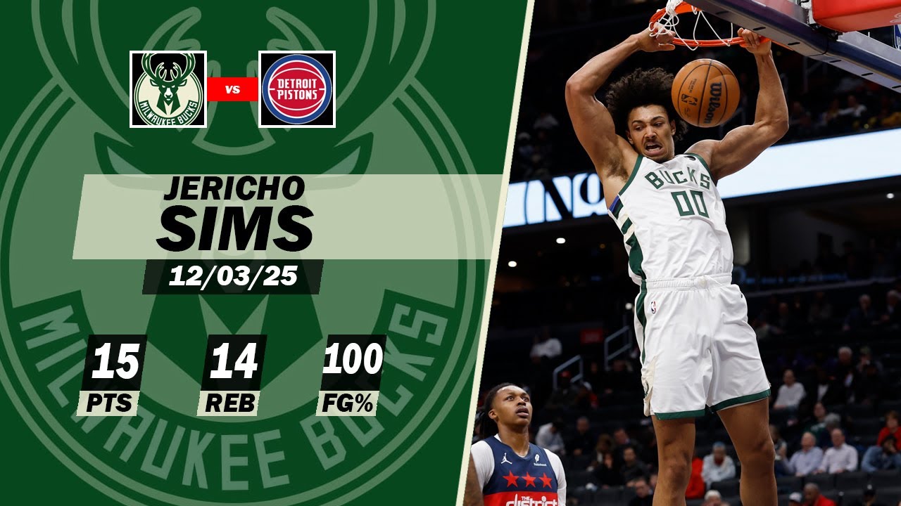 JERICHO SIMS IS THE NEW BUCKS HERO - Career Game vs Pistons - YouTube