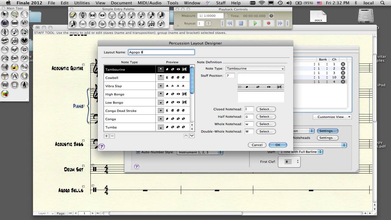 How to add percussion instruments to your score - YouTube