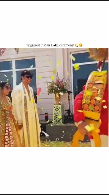 Triggered insaan Haldi ceremony 🎑 😘#triggeredinsaan#cute#love#haldi# ...