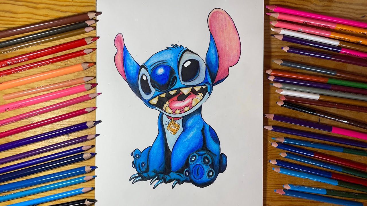 How to draw stitch | step by step | coloring tutorial - YouTube