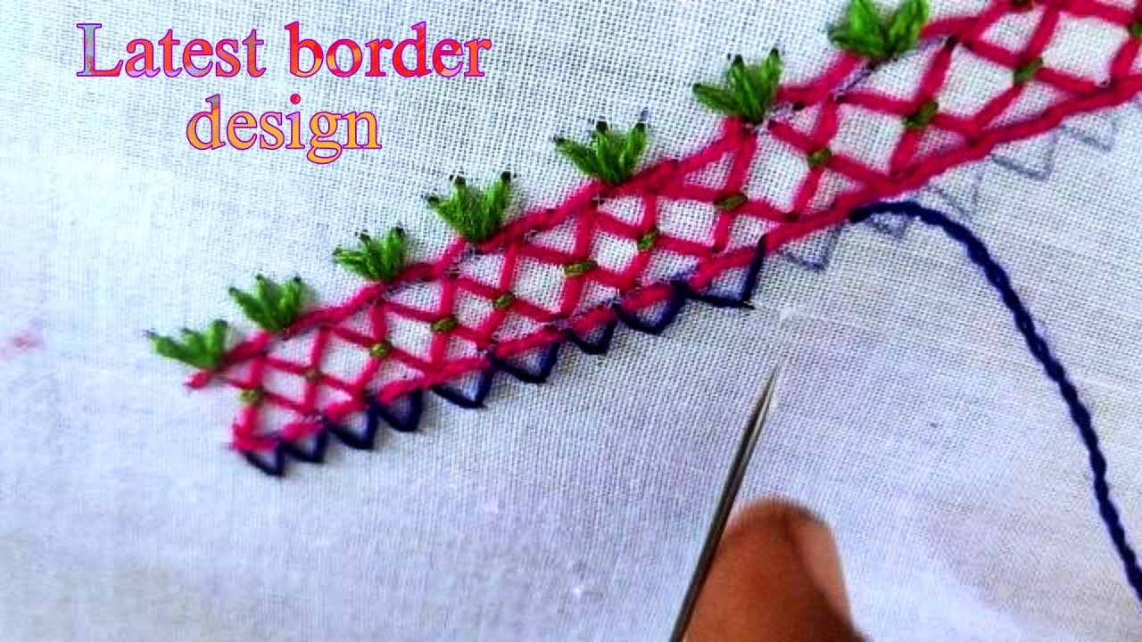 Hand Embroidery Border Design Hand made border design Design bordato di ...