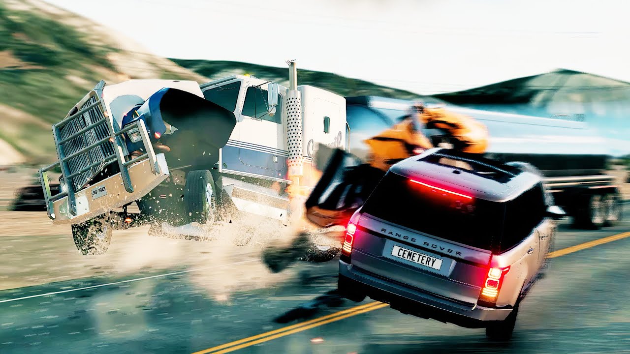 Realistic High Speed Chase Crashes #1 #beamngdrive #cinematic #crash ...