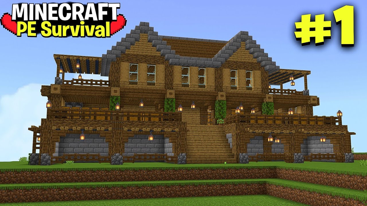 Minecraft PE Survival Series Ep 1 in 1.21 🔥 | Made OP Survival Base ...