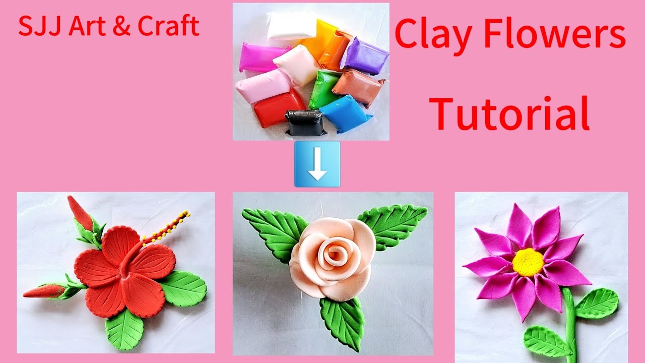 How To Make Clay flowers Tutorial Step by Step/Polymer clay Flowers ...