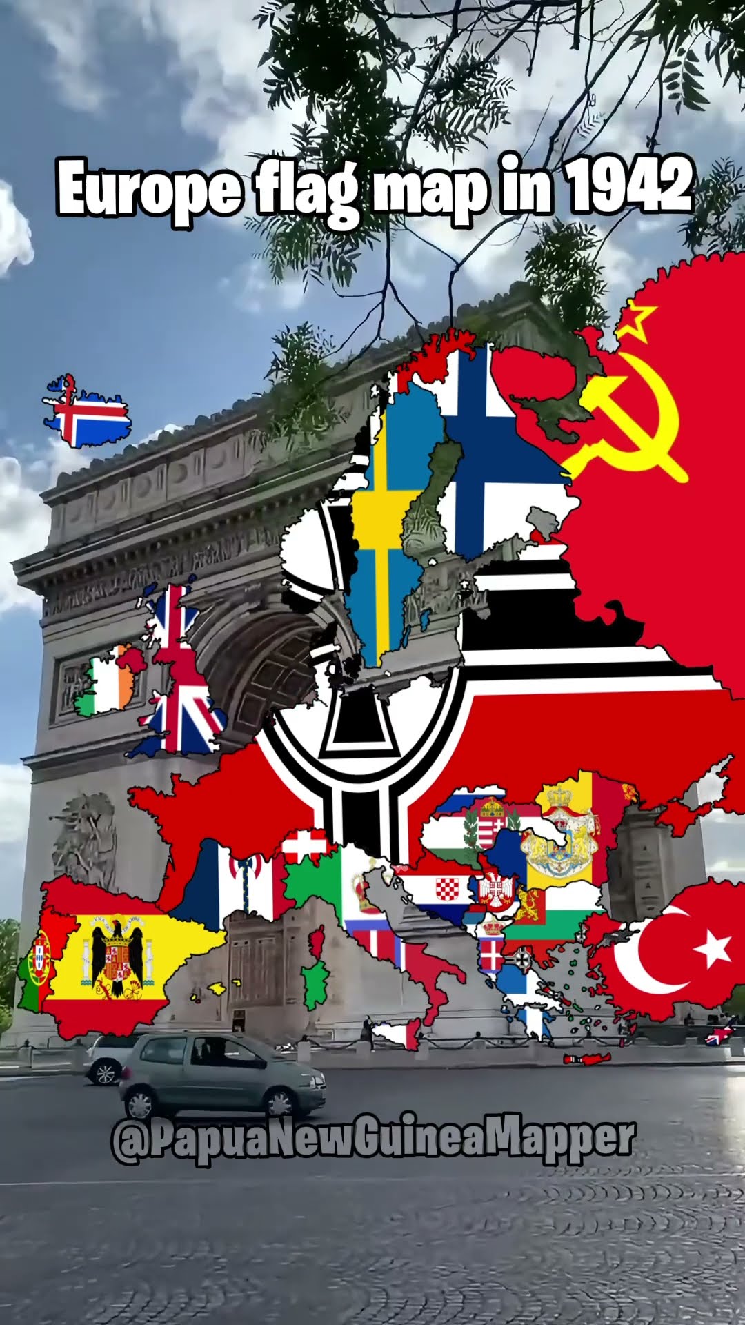 Europe flag map in 1942 #1942 #europe #geotuber #mapper #geography # ...