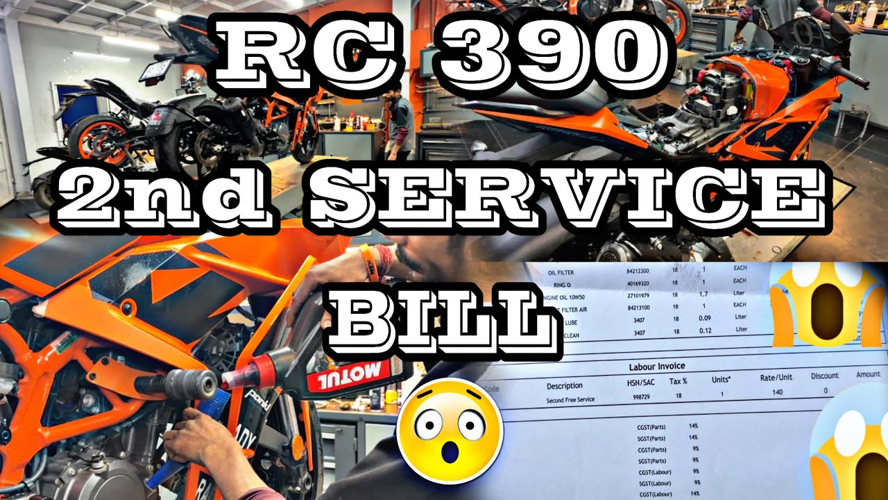 SECOND SERVICE KA BILL 😳😱 | VS RIDER 10 | KTM RC 390 MOTO GP - YouTube