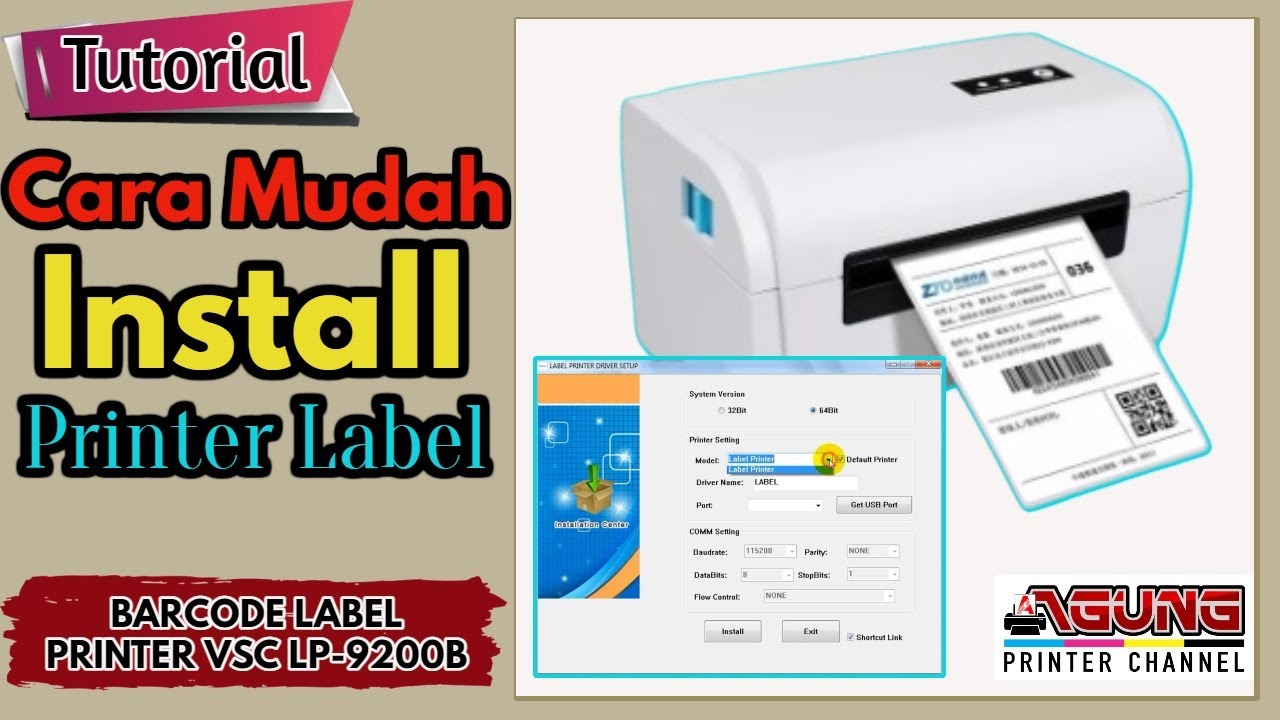 Cara mudah Install Printer Label/Thermal - driver di deskripsi - YouTube