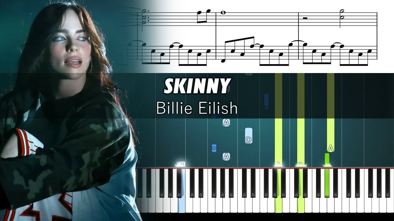 Billie Eilish - SKINNY - Piano Tutorial with Sheet Music - YouTube