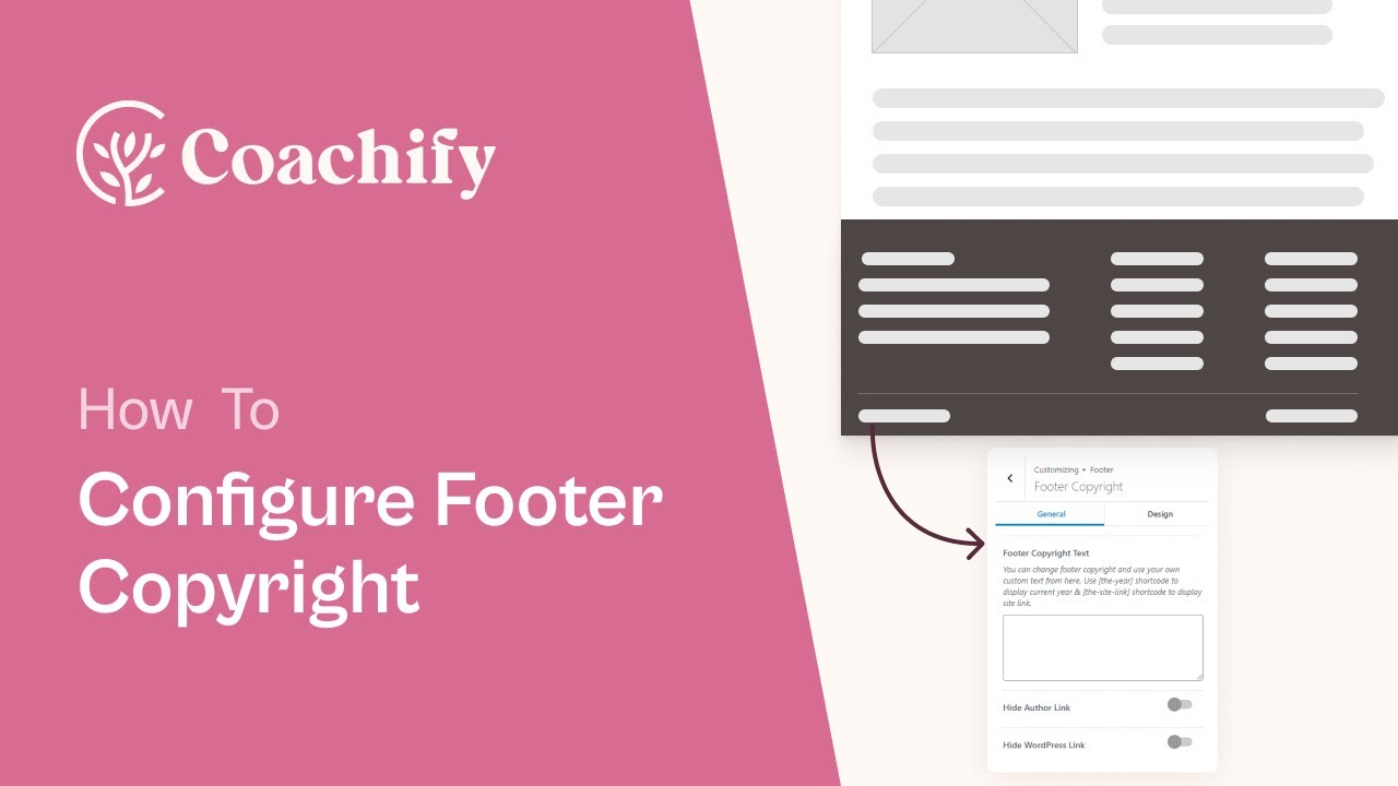 How to Configure Footer Copyright | Coachify Theme Tutorial - YouTube