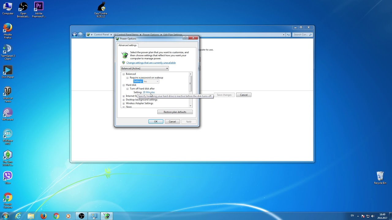 How to manage power settings on windows pc computer - YouTube