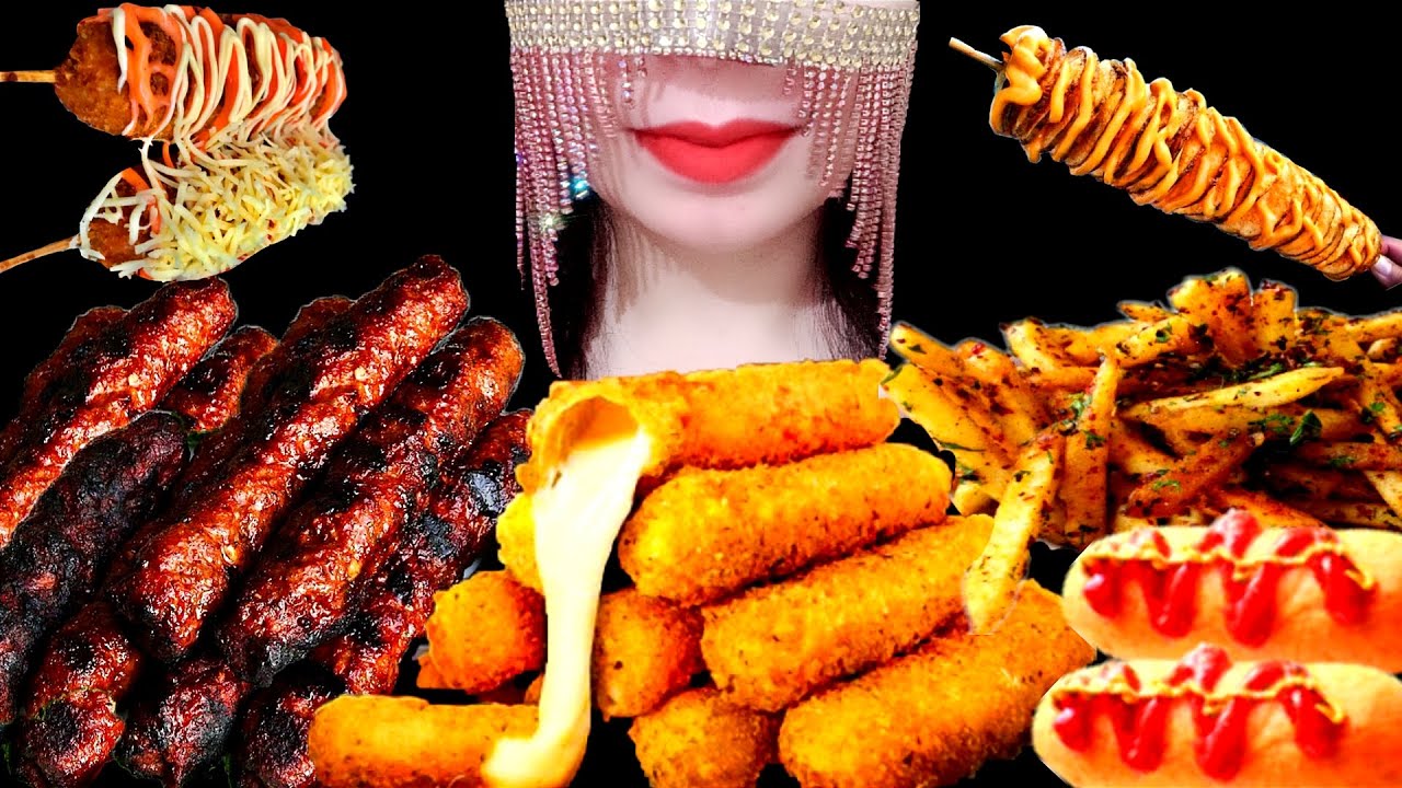 MUKBANG THE CRUNCHIEST FOOD EVER FOR ASMR kebab, Cheese and Onions no ...