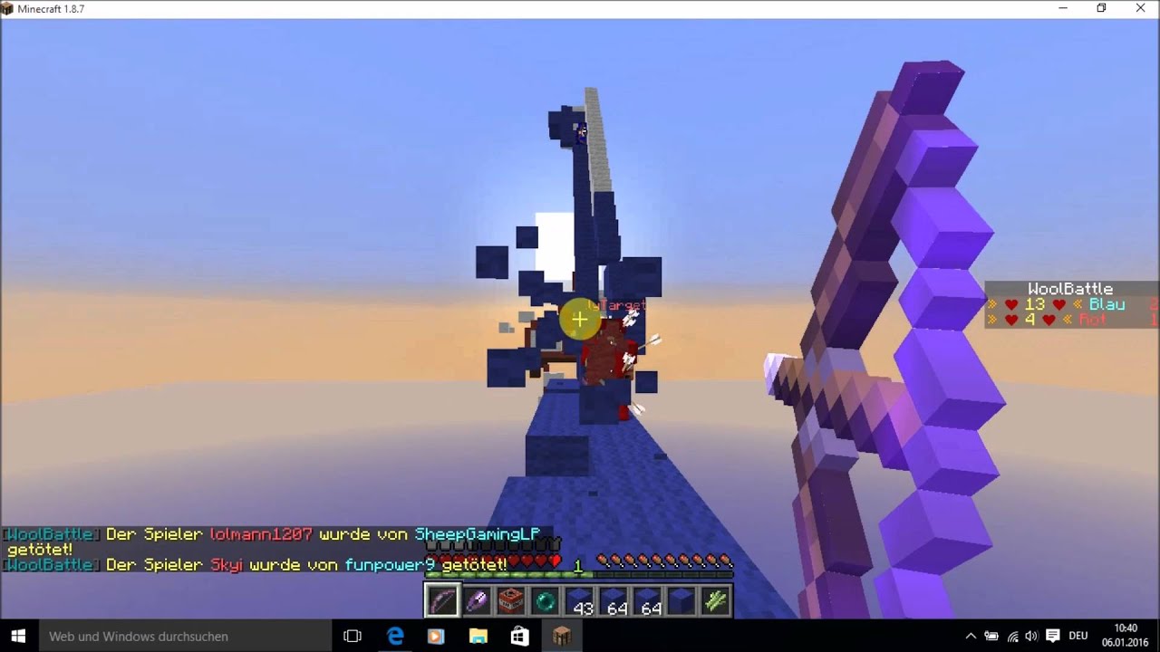 Minecraft Wool Battle - YouTube