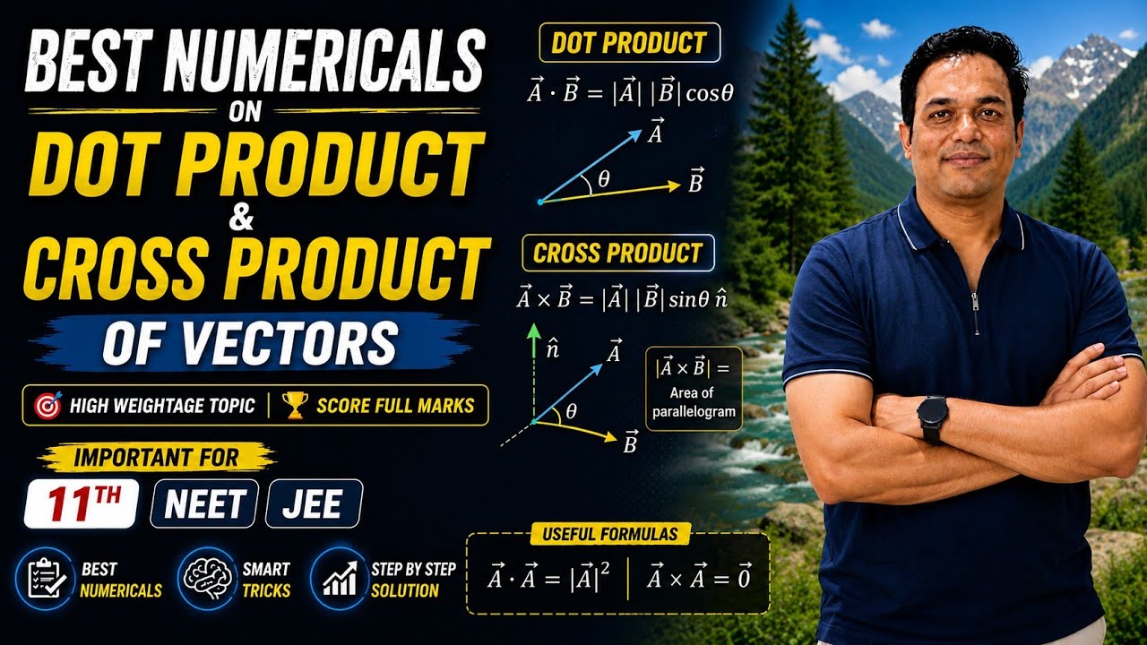 NUMERICALS ON DOT AND CROSS PRODUCT | VECTORS CLASS 11 PHYSICS | NEET ...