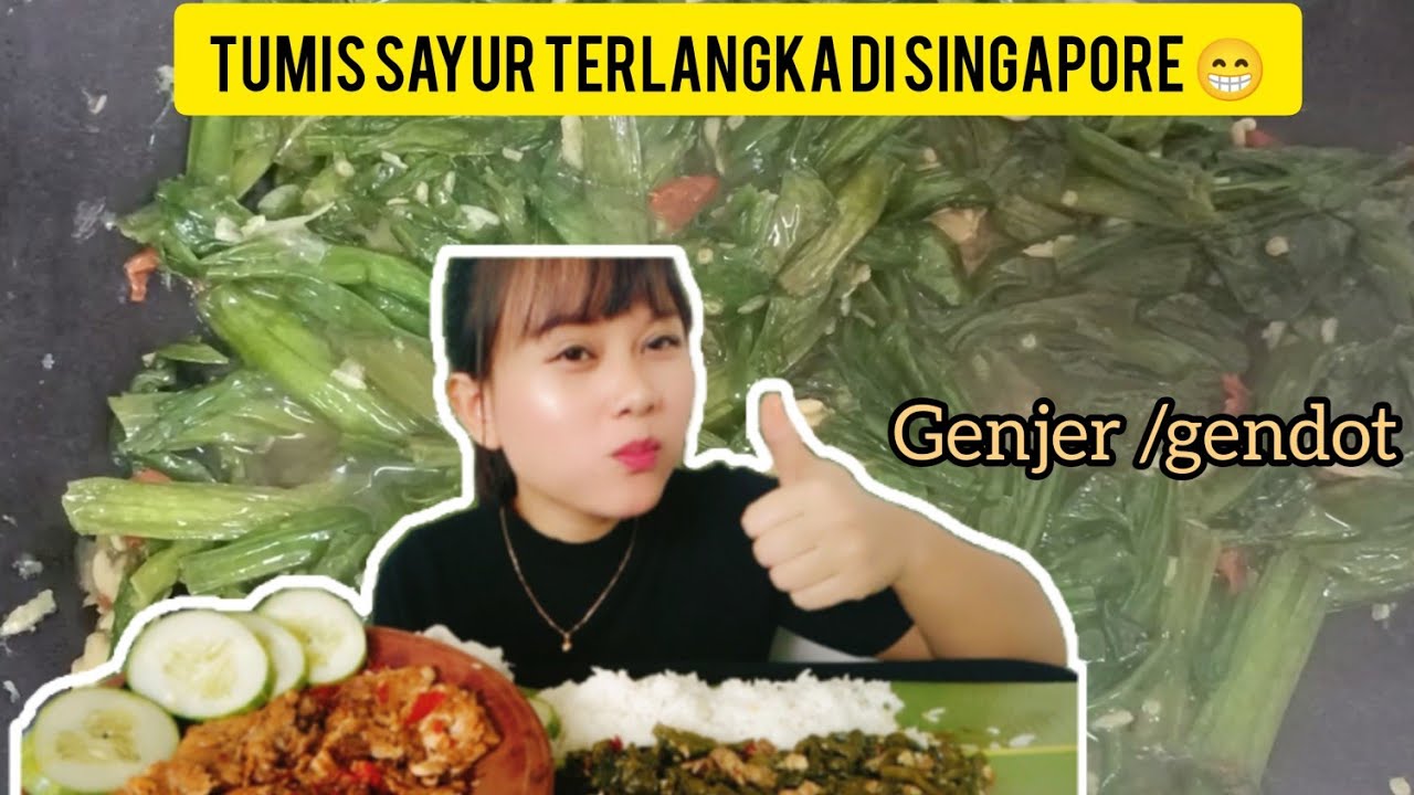 MUKBANG SAYUR TERLANGKA DI SINGAPURA, GENJER / GENDOT, DAN TEMPE PENYET ...