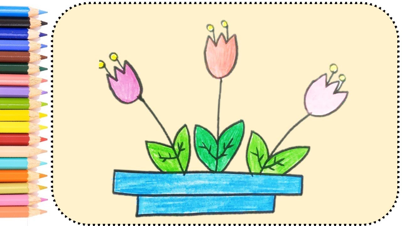 Tulip painting|tulip painting easy cubism|tulip painting easy cubism ...