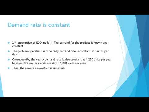 ASSUMPTIONS OF THE EOQ MODEL - YouTube