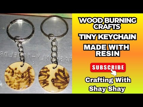 Tiny Wood Burning - Keychain Crafts ( made with Uv resin ) - YouTube